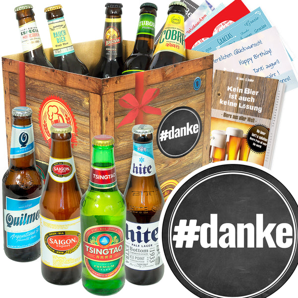 #danke | 9 Biersorten Bier International | Probierpaket | günstige Biergeschenke + Biersets kaufen.